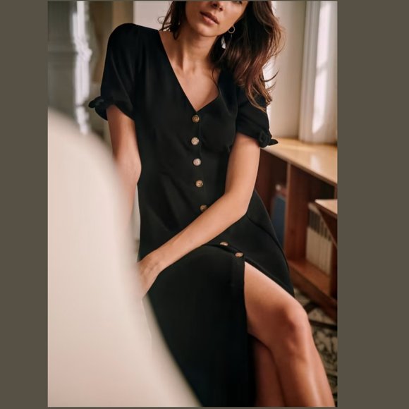 Sezane | Dresses | Sezane Vic Dress In Black Sz 2 Nwt | Poshmark
